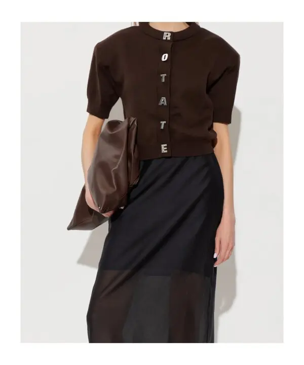 ROTATE BY BIRGER CHRISTENSEN Short-sleeved Buttoned Cardigan