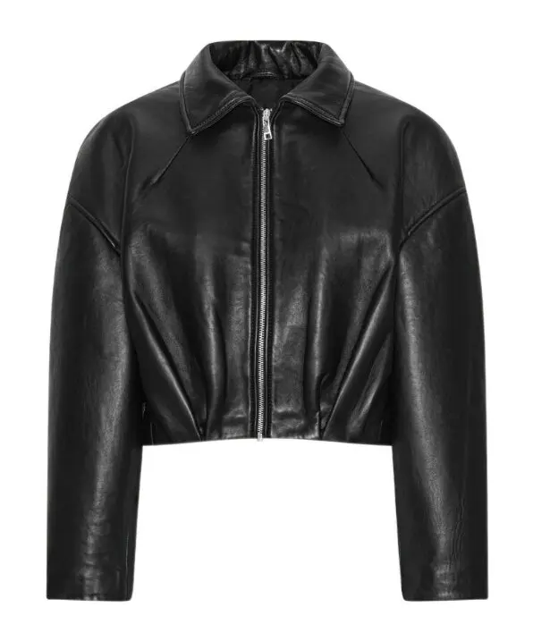 ROTATE BY BIRGER CHRISTENSEN Collared Leather Jacket