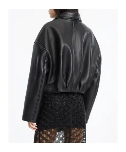 ROTATE BY BIRGER CHRISTENSEN Collared Leather Jacket