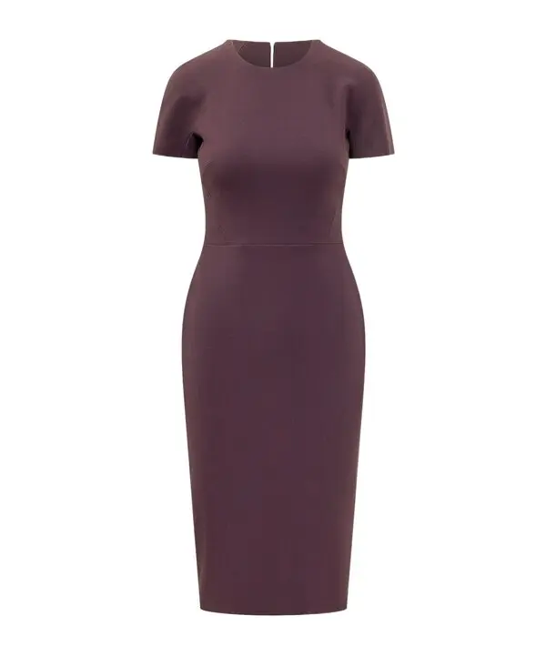 Victoria Beckham Short-sleeved Crewneck Dress - Black
