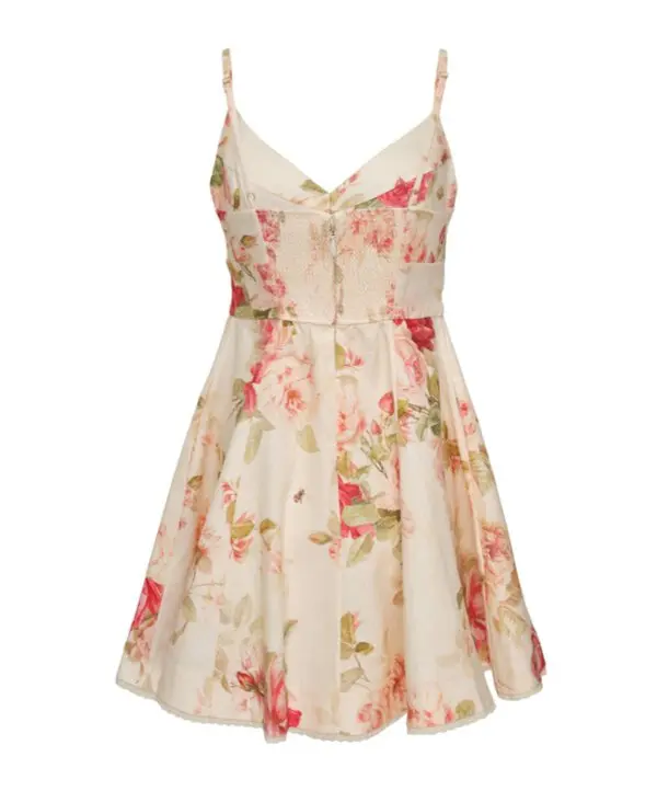 Zimmermann Roselight Floral Mini Dress - Nude