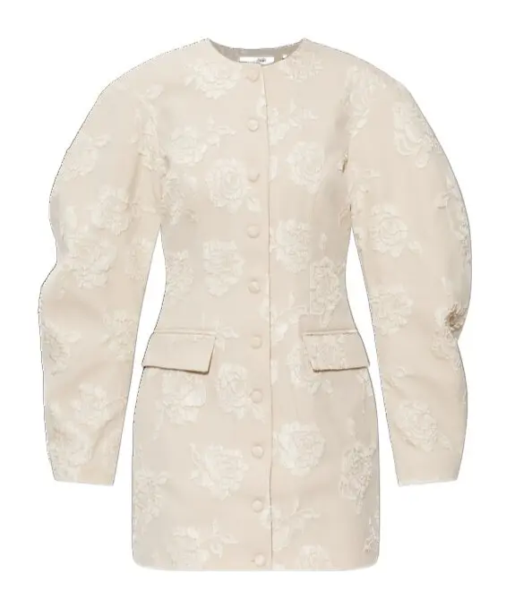 ROTATE BY BIRGER CHRISTENSEN Jacquard Tailored Mini Dress - Nude
