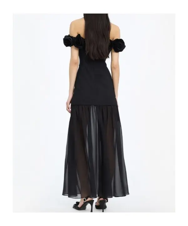 ROTATE BY BIRGER CHRISTENSEN Crepe Flower Maxi Dress