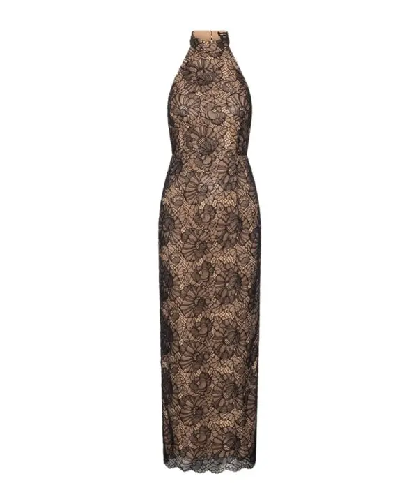 ROTATE BY BIRGER CHRISTENSEN Lace Halterneck Maxi Dress