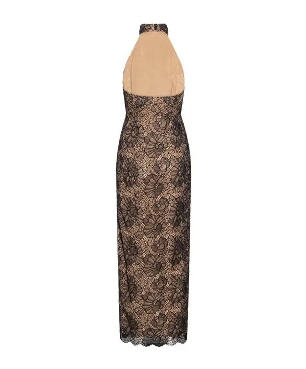 ROTATE BY BIRGER CHRISTENSEN Lace Halterneck Maxi Dress