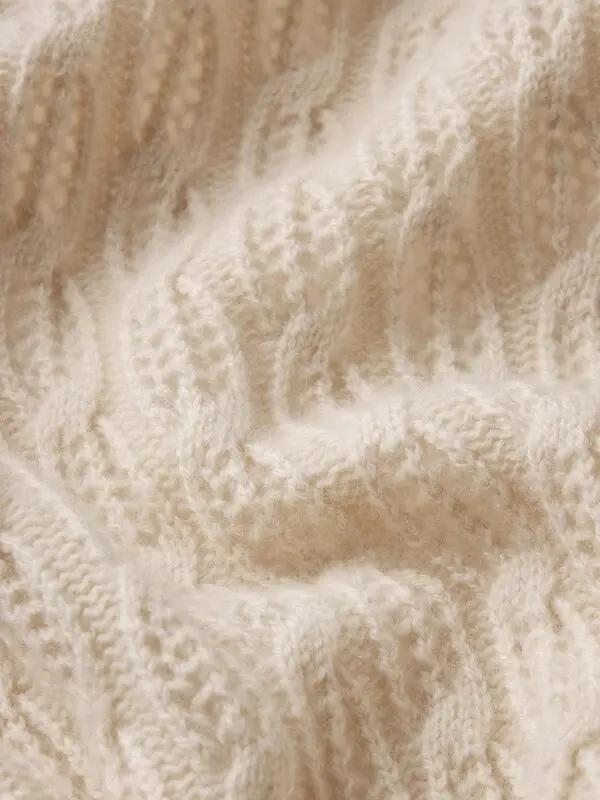FRAME Wool And Cashmere Openwork Knit Cardigan