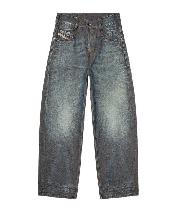 DIESEL® Relaxed Fit Wide Leg Jeans - Dark Blue