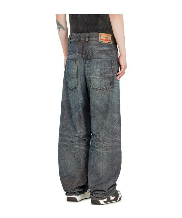 DIESEL® Relaxed Fit Wide Leg Jeans - Dark Blue