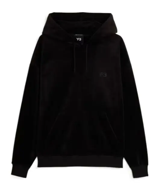 Y3 Velvet Corduroy Hoodie - Black