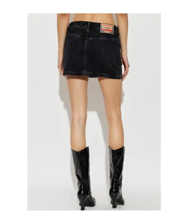 DIESEL® Logo Patch Denim Skirt