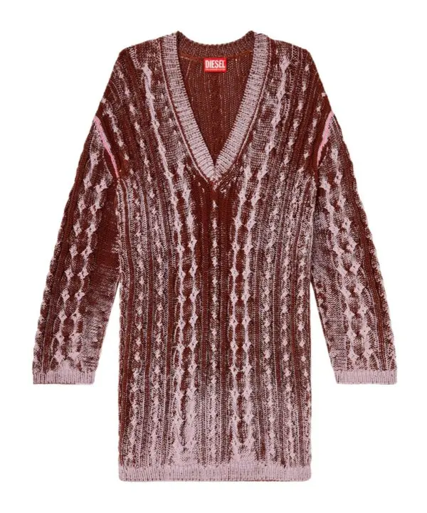 DIESEL® Long-sleeved Knit Dress - Purple