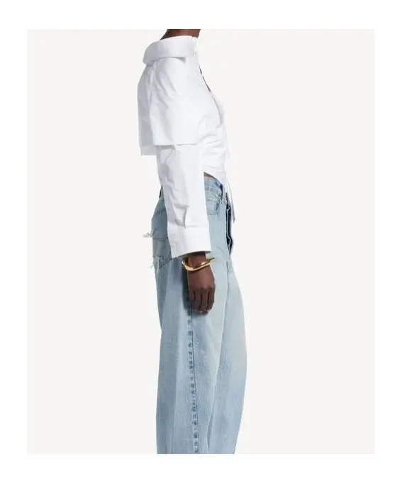 Balenciaga Off-shoulder Wrap Shirt