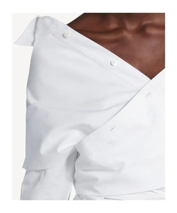 Balenciaga Off-shoulder Wrap Shirt - White