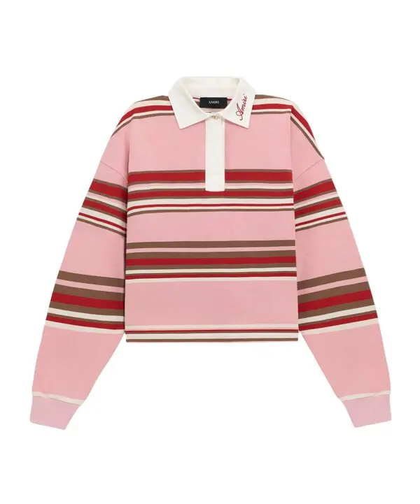 Amiri Striped Logo Polo Top - No