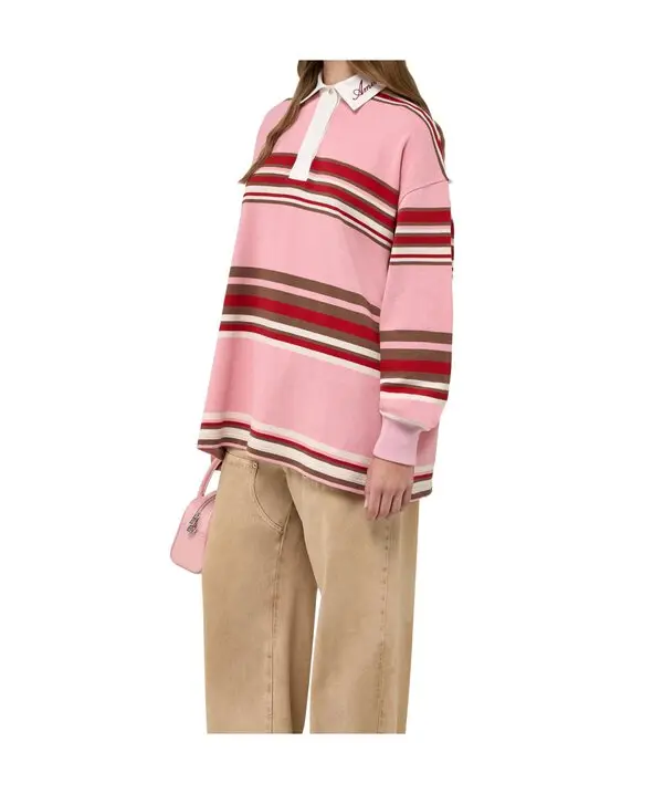 Amiri Striped Oversized Long Sleeve Polo