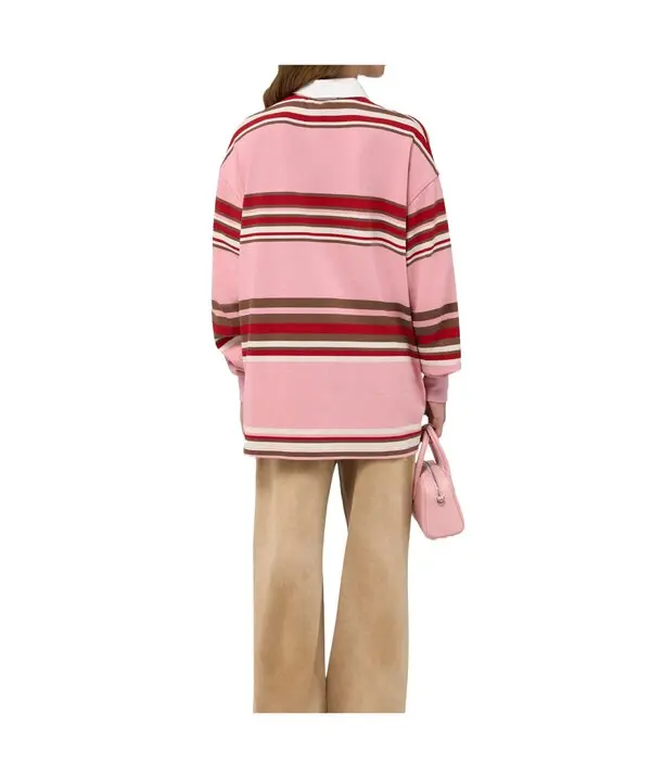 Amiri Striped Oversized Long Sleeve Polo