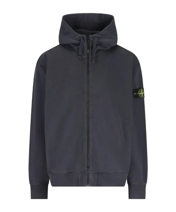 Stone Island Long-sleeved Zippered Hooded Sweatshirt