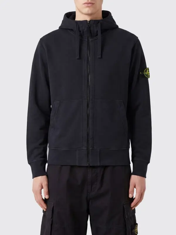Stone Island Long-sleeved Zippered Hooded Sweatshirt