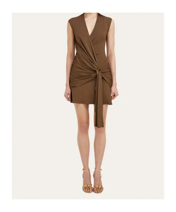 FERRAGAMO Viscose Mini Dress With Gancio Buckle