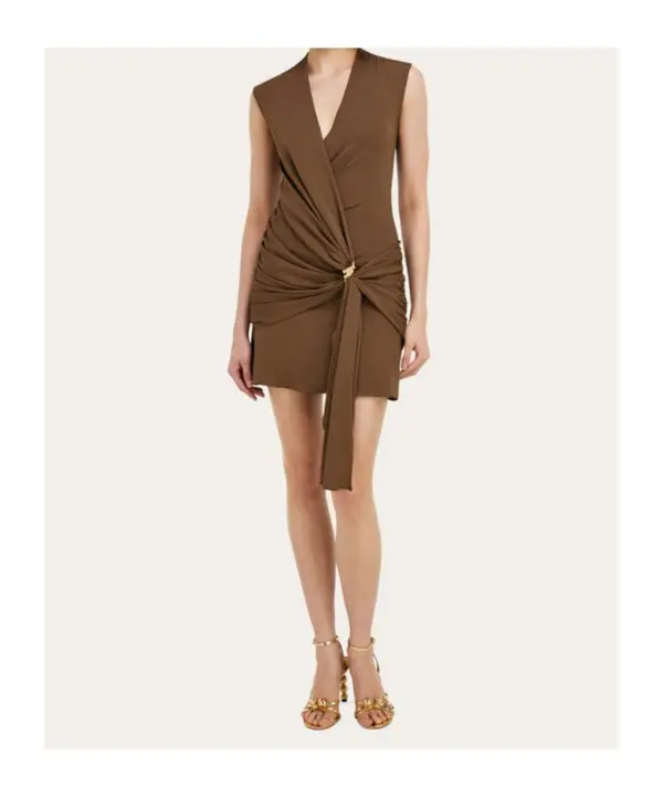 FERRAGAMO Viscose Mini Dress With Gancio Buckle