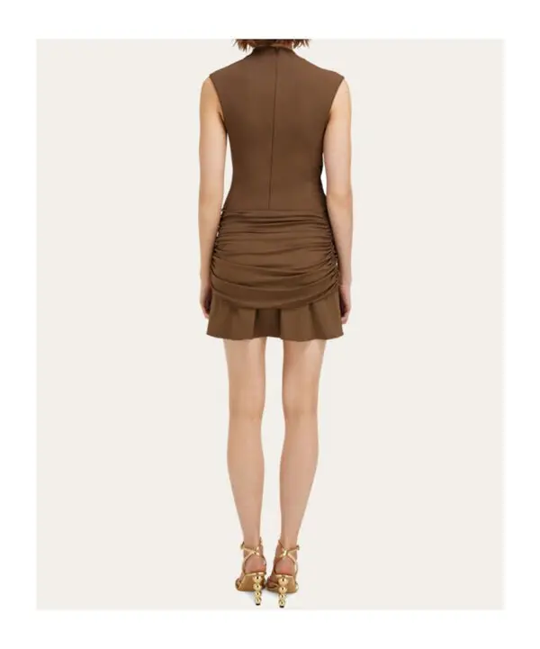 FERRAGAMO Viscose Mini Dress With Gancio Buckle