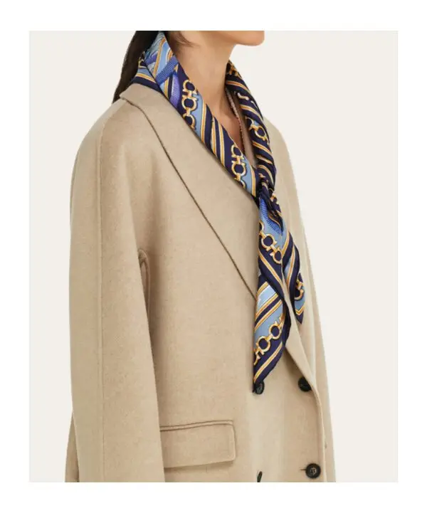FERRAGAMO Poised Leopards Print Silk Scarf