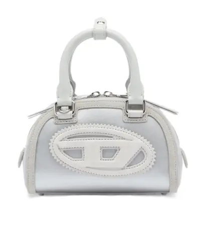DIESEL® 1dr Mini Dome Crossbody Bag - Silver