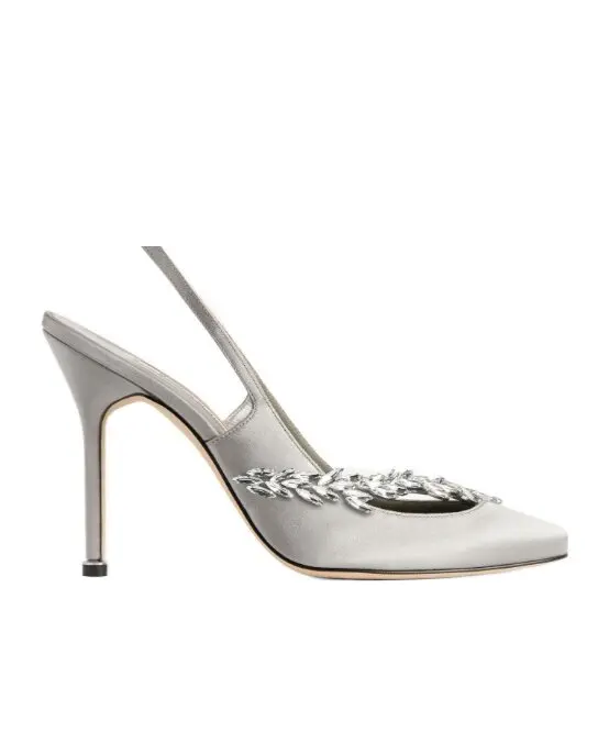 BALENCIAGA X MANOLO BLAHNIK Slingback Heels - Gray