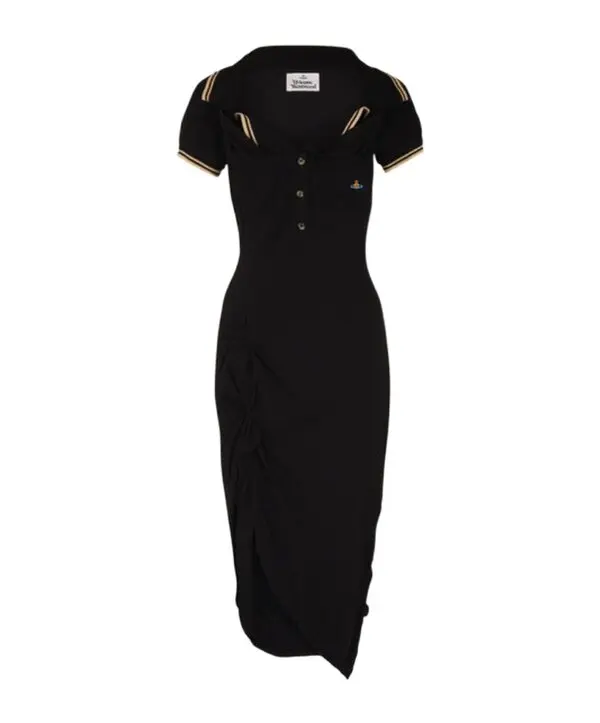 VIVIENNE WESTWOOD Long Polo-collar Midi Dress - Black
