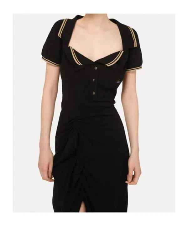 VIVIENNE WESTWOOD Long Polo-collar Midi Dress - Black