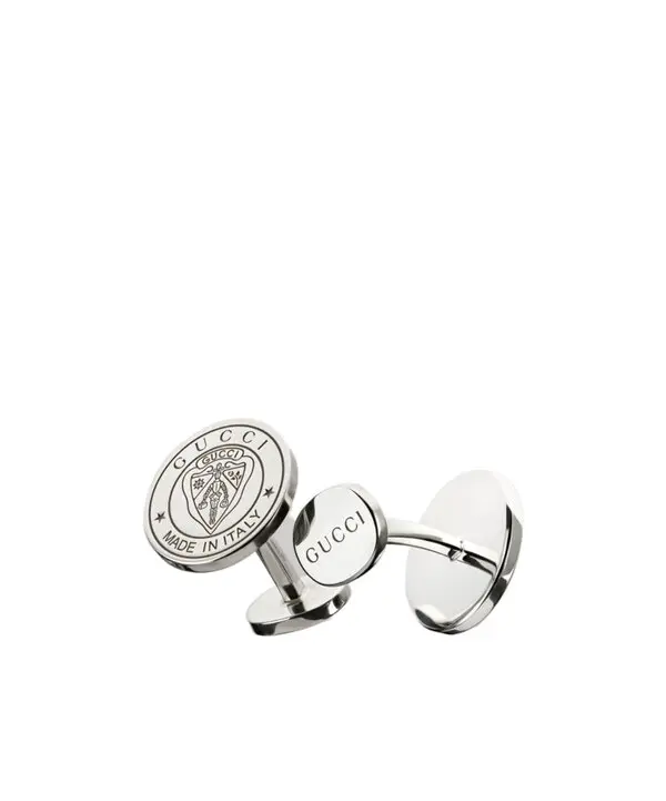 Gucci Crest Cufflinks - White
