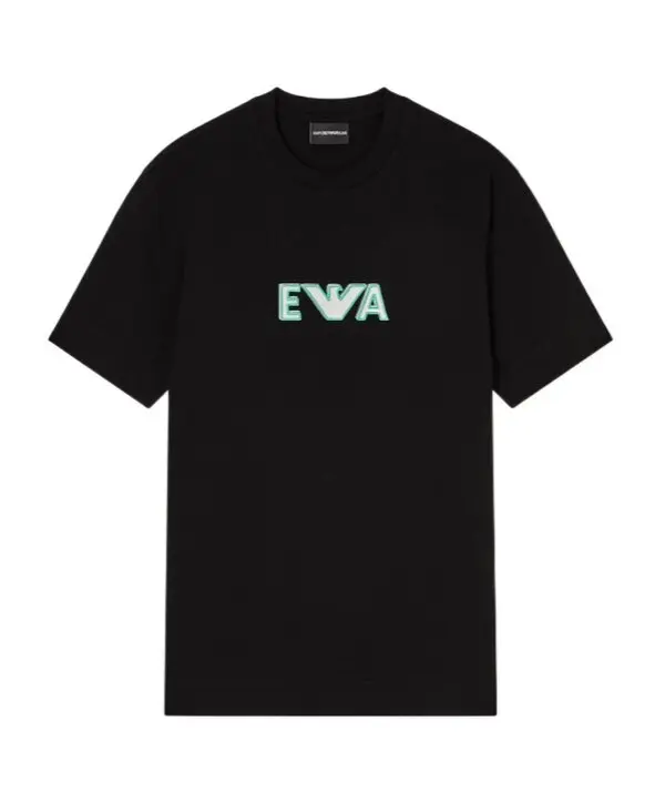 Emporio Armani Logo-embroidered T-shirt - Black