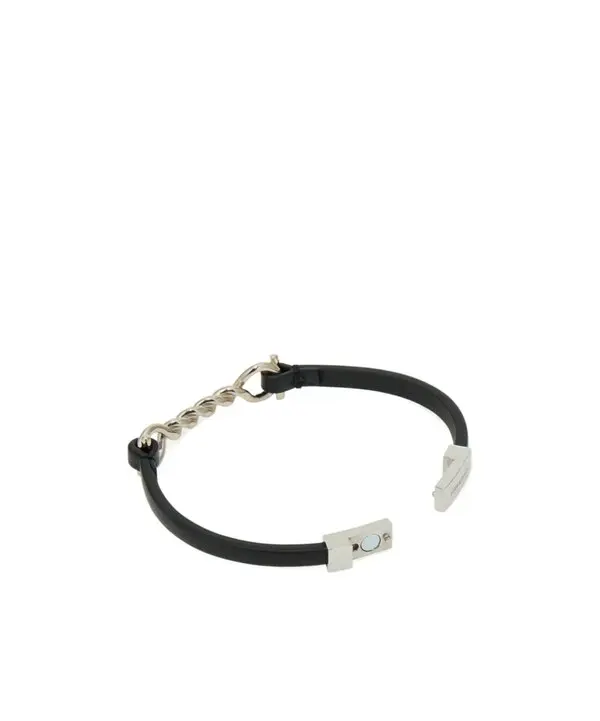 FERRAGAMO Gancini Leather Bracelet - Black