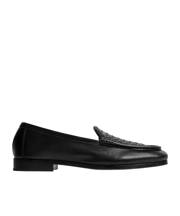 Bottega Veneta Silenzio Loafer With Woven Detail - Black