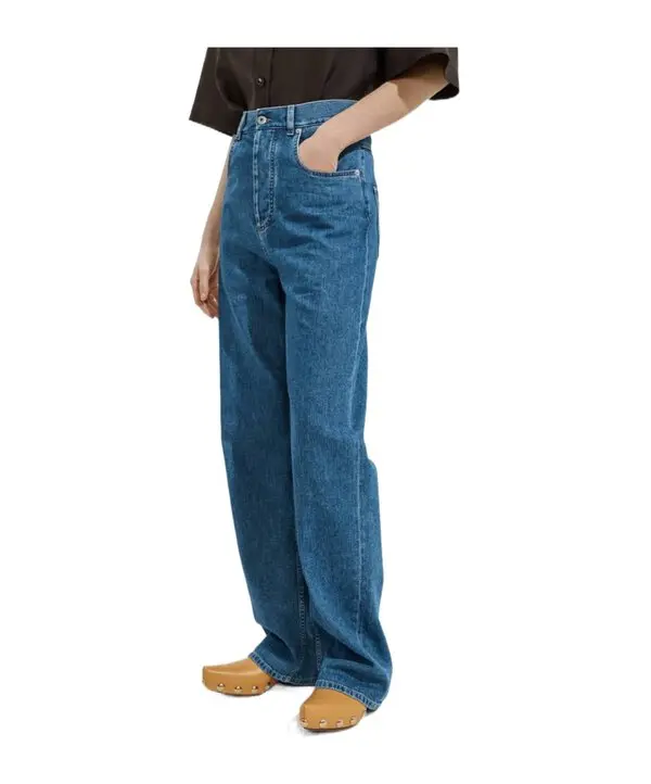 Bottega Veneta Atlantic Blue Wide Leg Jeans