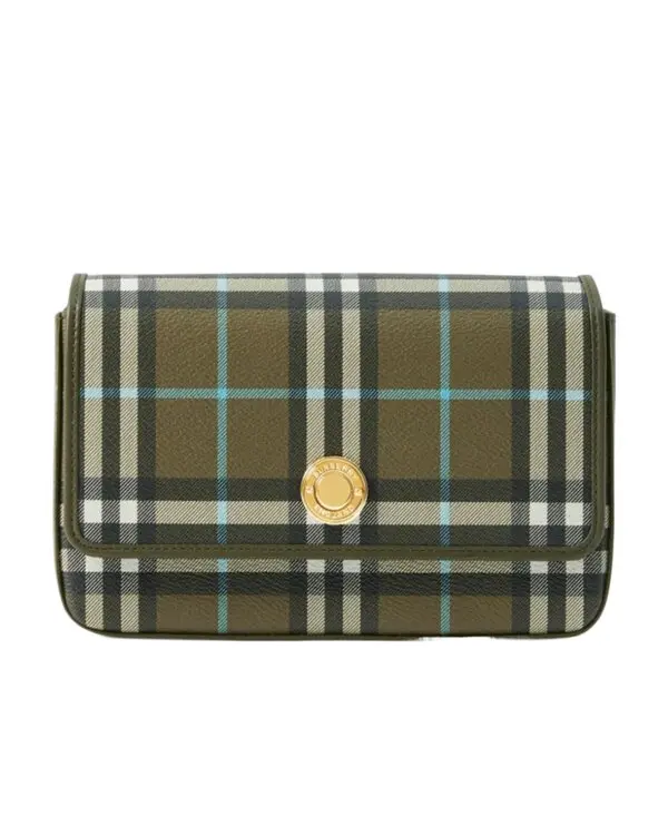 Burberry Hampshire Check Printed Shoulder Bag - Green