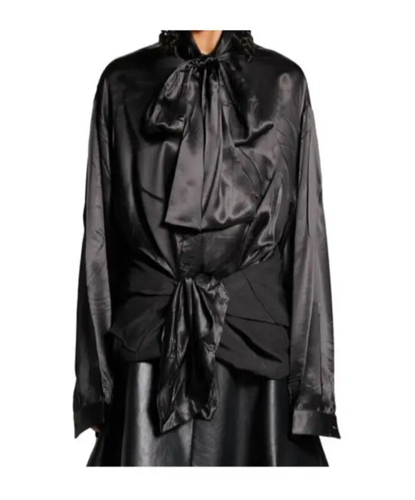 Balenciaga Satin Bow Detail Blouse