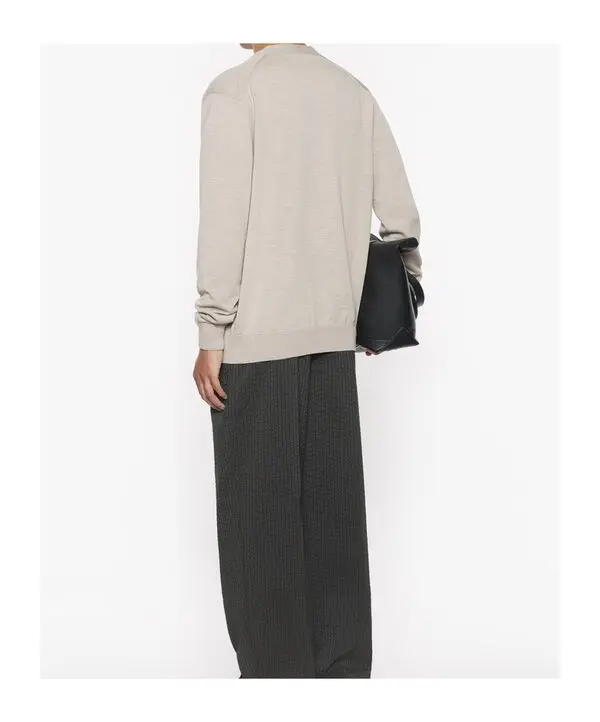 Maison Kitsuné V-neck Knitted Cardigan With Fox Head Patch - Marble