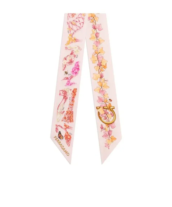FERRAGAMO Eden Shoes Print" Silk Mini Bandeau - Pink