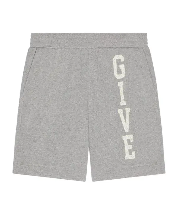 Givenchy Logo Printed College Bermuda Shorts - Gray