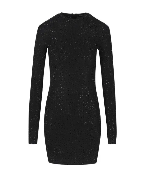 Balenciaga Crystal-embellished Mini Dress - Black