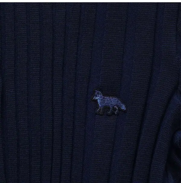 Maison Kitsuné Logo Embroidered Cardigan