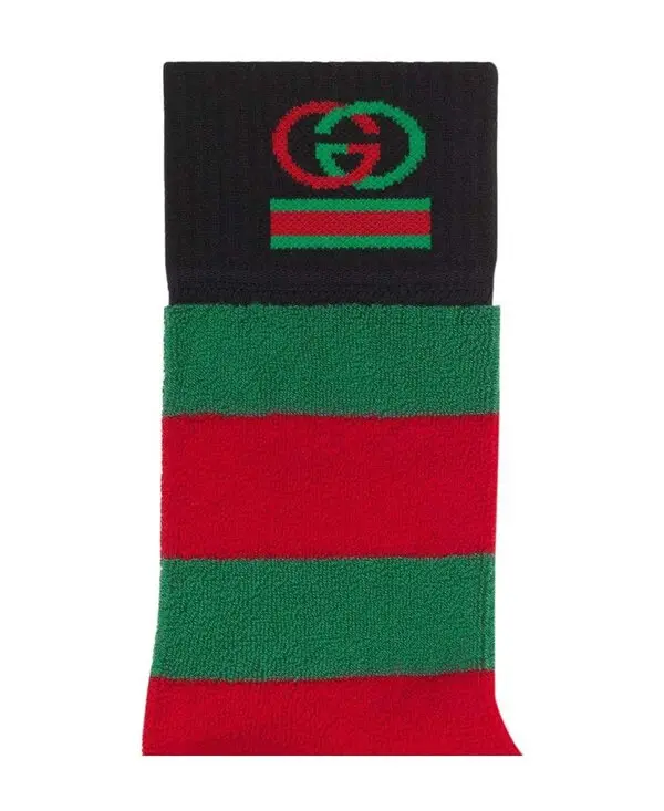 Gucci Contrast-color Striped Knitted Socks