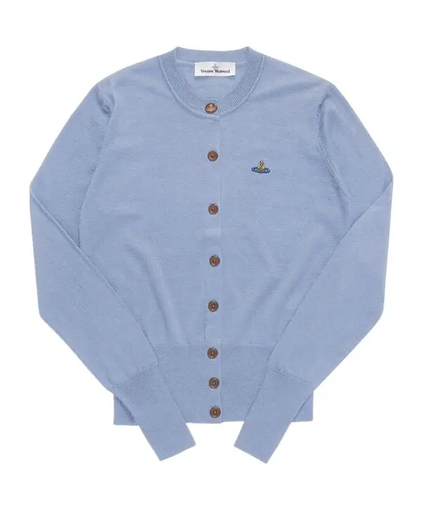 VIVIENNE WESTWOOD Long-sleeved Knitted Cardigan - Blue