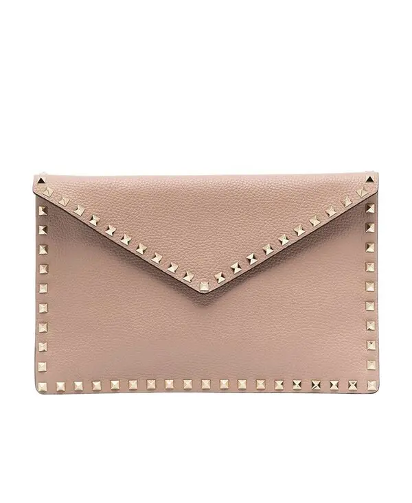 Valentino Garavani Rockstud Foldover Top Envelope Pouch