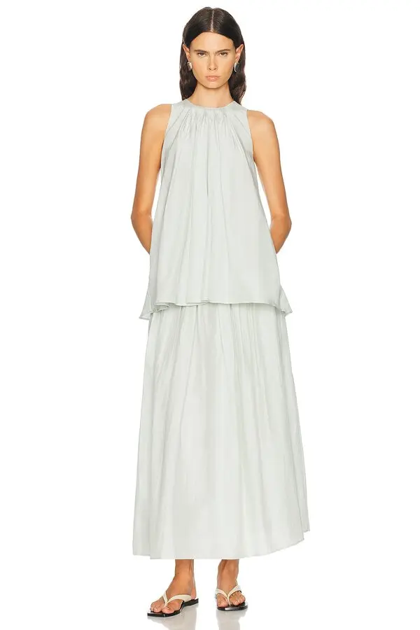 Loulou De Saison Liao Pleated Neckline Blouse - Mist