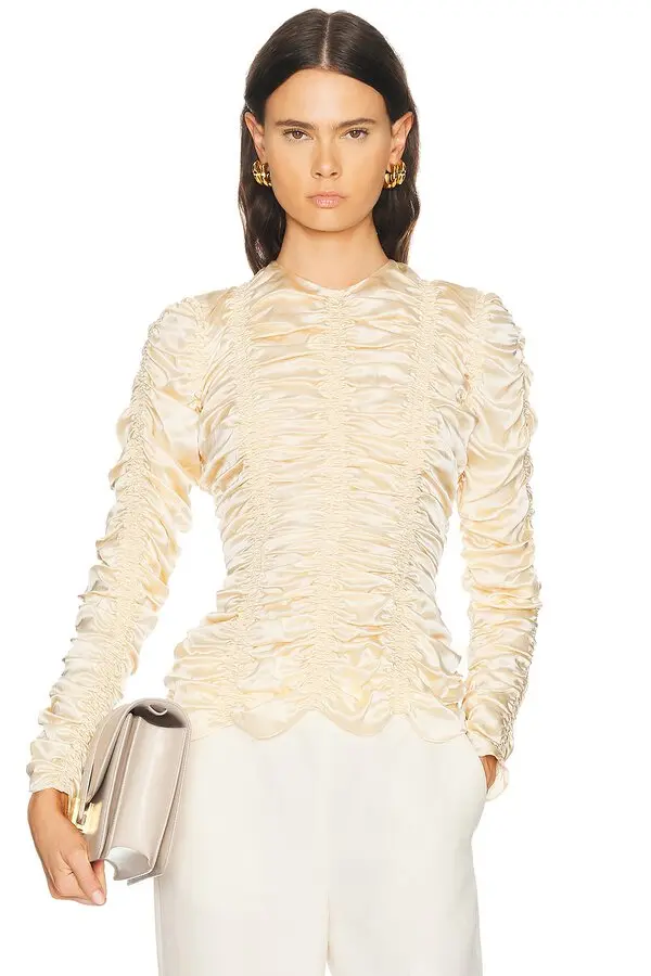 Khaite Rory Top In Ivory - Ivory Glow