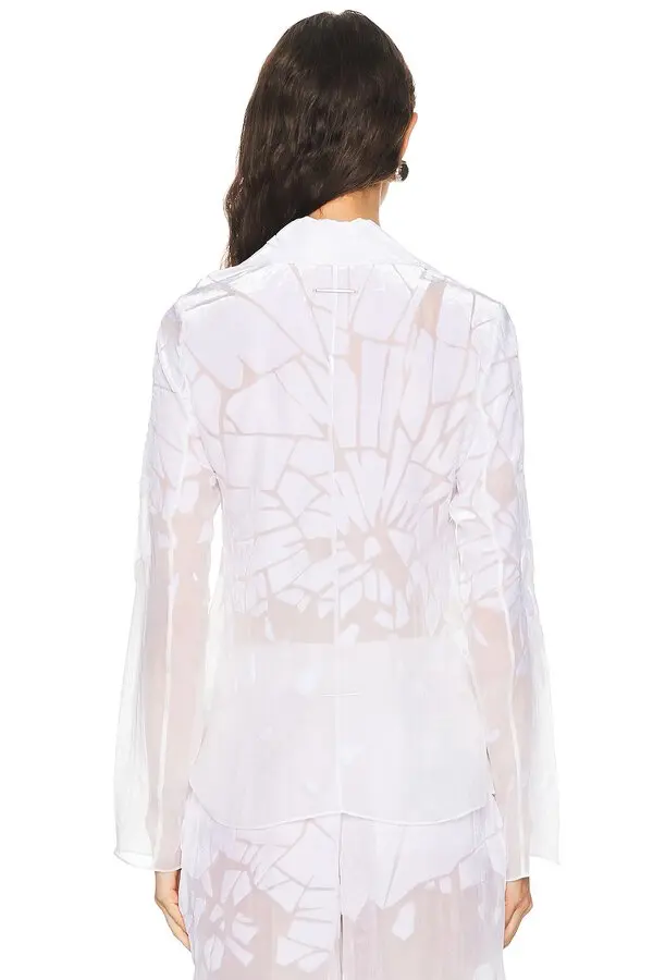 GRACE LING Cracked Tailored Shirt In White