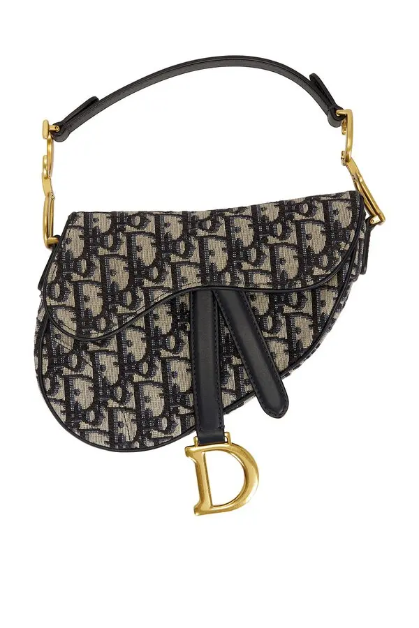 Dior Oblique Mini Saddle Bag - Navy