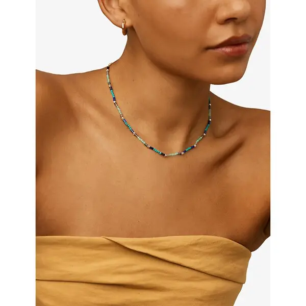 MISSOMA Gemstone 18ct Yellow Gold-plated Brass Beaded Choker